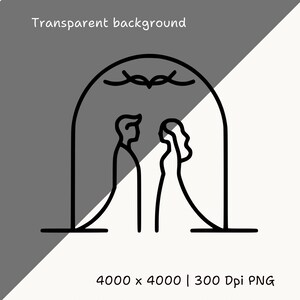 Elegant Wedding Art Line Clipart for Card Invitations T-shirts ...