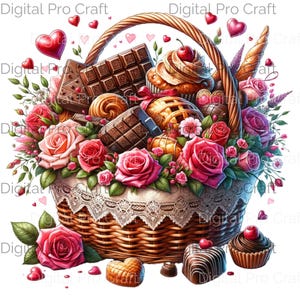 Watercolor Sweet Valentines Day Collection Clipart, 4 PNG Valentines ...