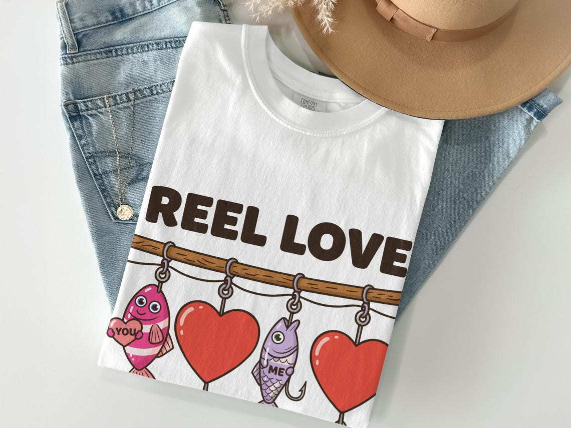 Reel Love Valentines Day Sublimation PNG, Fishing Valentine Design ...