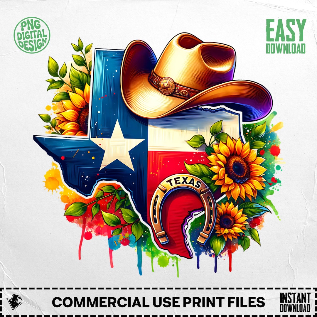 I Love Texas Clipart PNG, Cowboy Hat, Sunflower Graphics, Horseshoe ...