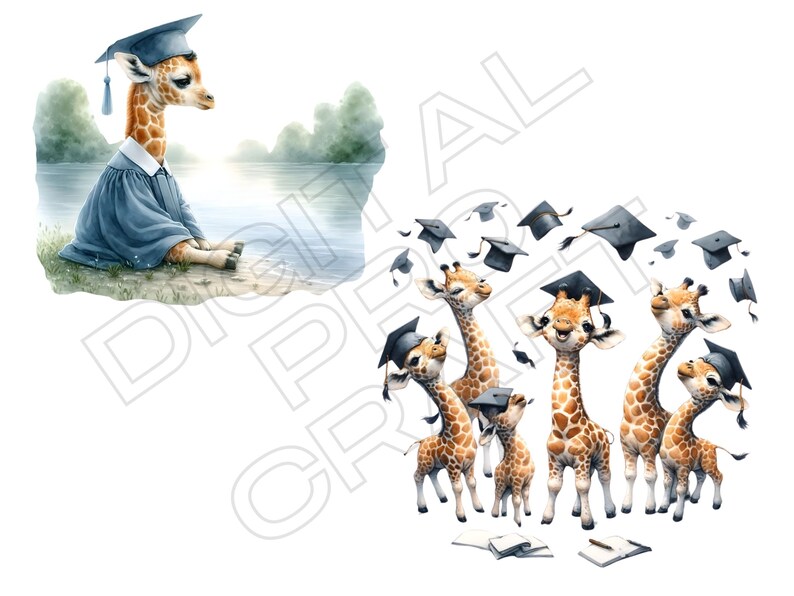 Giraffe Graduation Clipart, Giraffe Clipart, Graduation Clipart ...