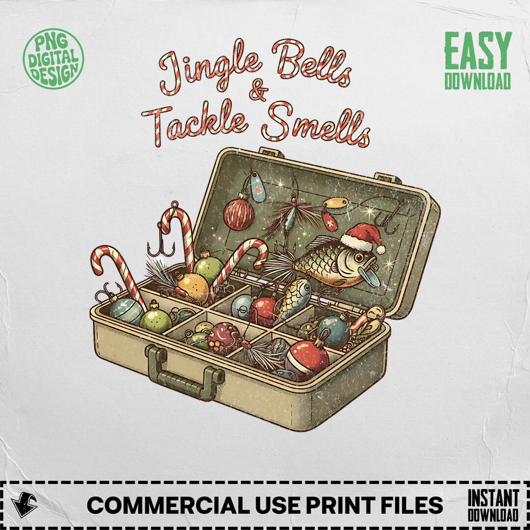 Vintage Hunting Png, Tackle Box, Christmas Fish, Fishing Lure Design ...
