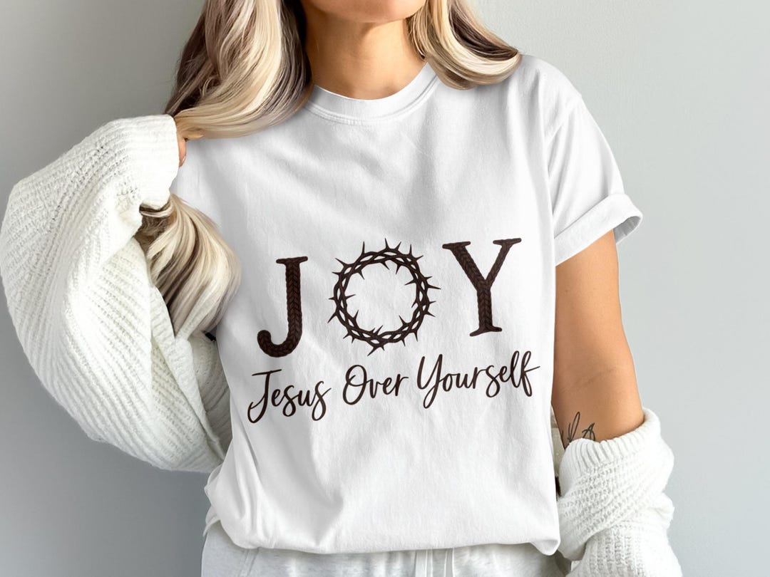 Faux Yarn JOY Clipart, Jesus Over Yourself PNG, Religious Graphic ...