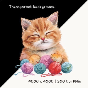 Watercolor Kitten Clipart, Cute Cat Digital Download, Printable Art ...