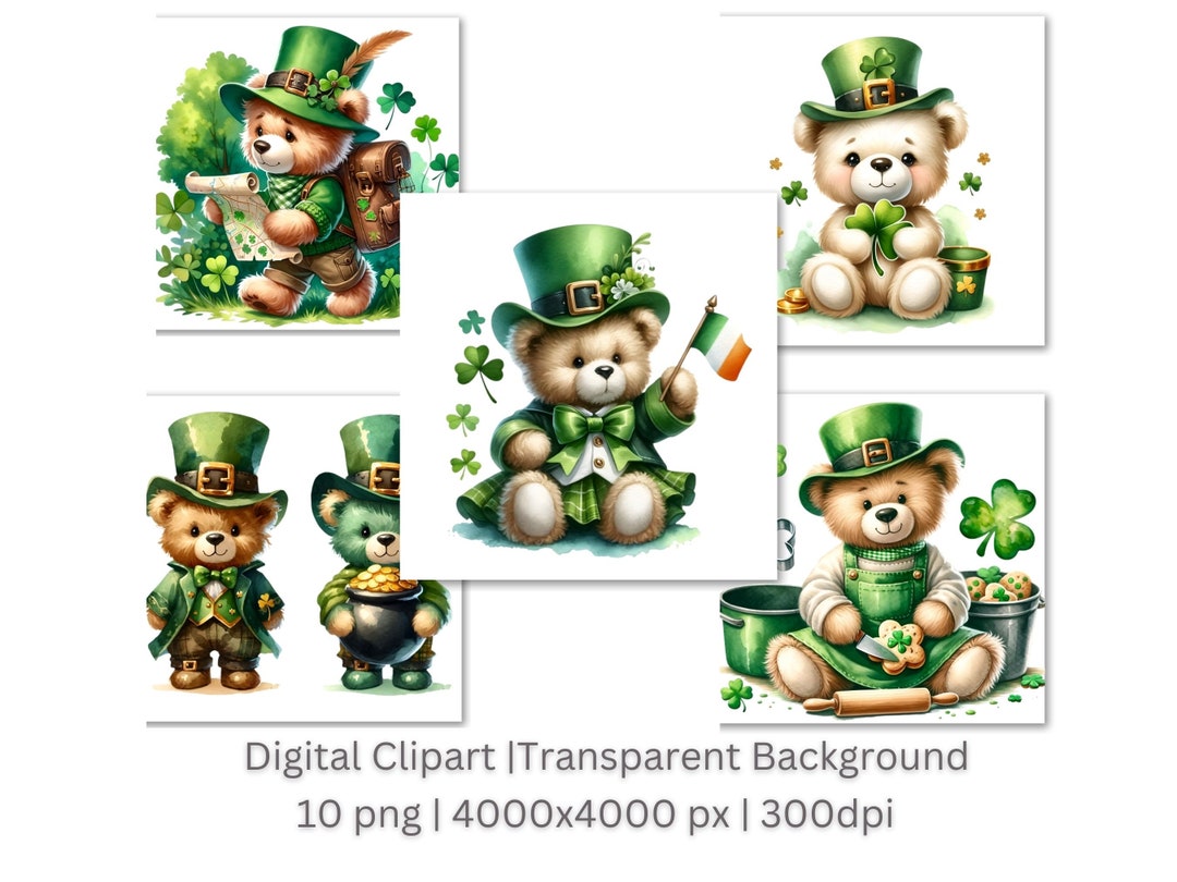 St Patrick Teddy Bear Clipart, St Patrick Graphics, St Patrick Designs ...