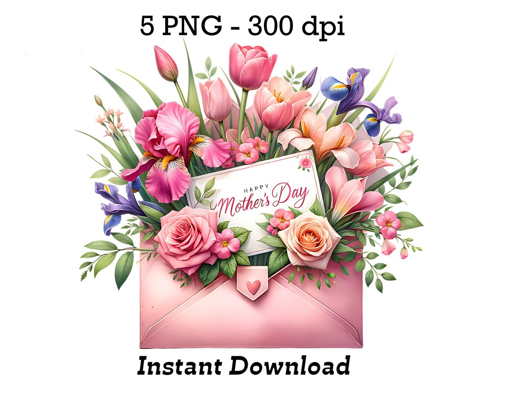 Happy Mother's Day Clipart Bundle, Mother's Day PNG Graphics, Mother's ...