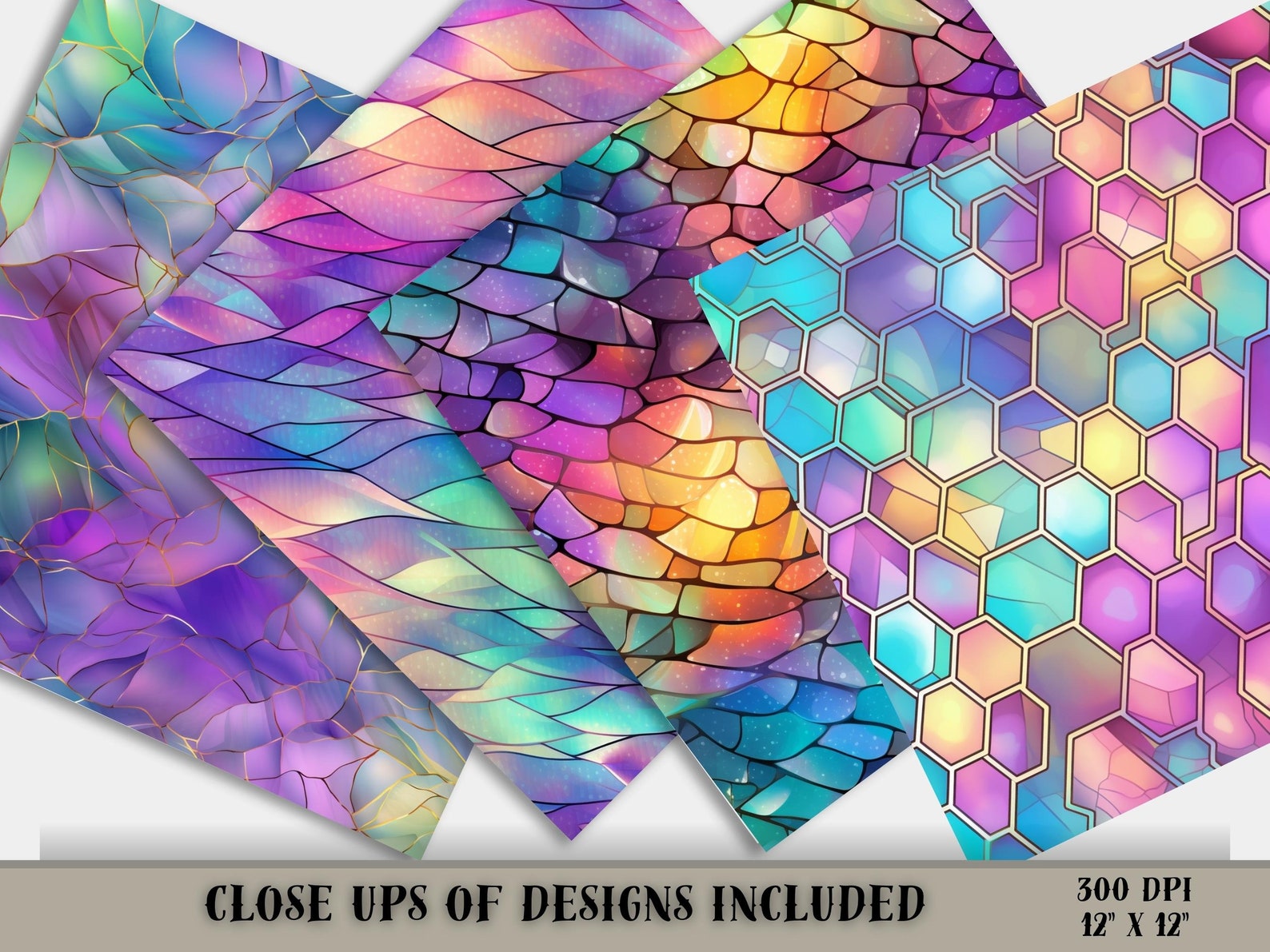 Ultimate Iridescent Textures - Seamless Digital Paper Metallic Textures ...
