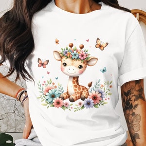 Cute Watercolor Giraffe PNG Clipart Set – Nursery Decor, Printable Art ...