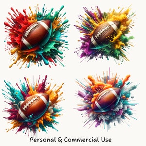 Watercolor Football Splash Clipart, Digital Download, High Quality PNG ...