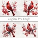 Red Cardinal Clipart, 12 High Quality PNG, Nursery Art, Digital ...