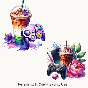 Watercolor Game Coffee Clipart Set With Digital PNG Files - Etsy