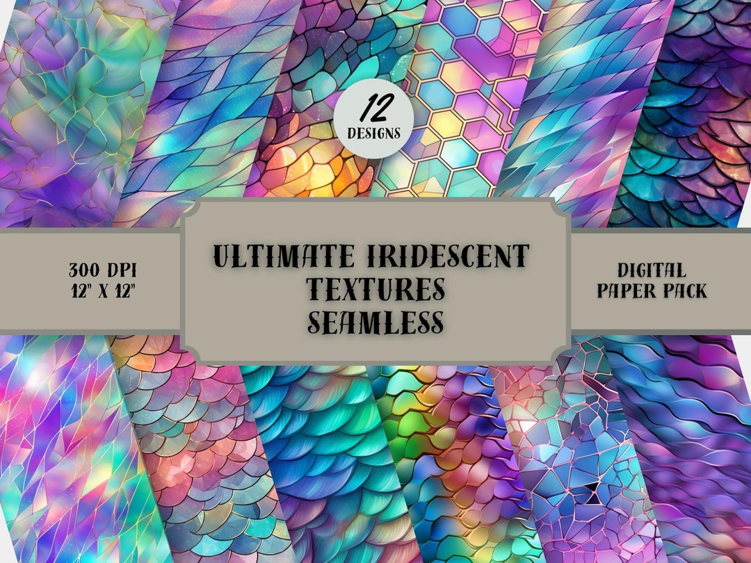 Ultimate Iridescent Textures - Seamless Digital Paper Metallic Textures ...