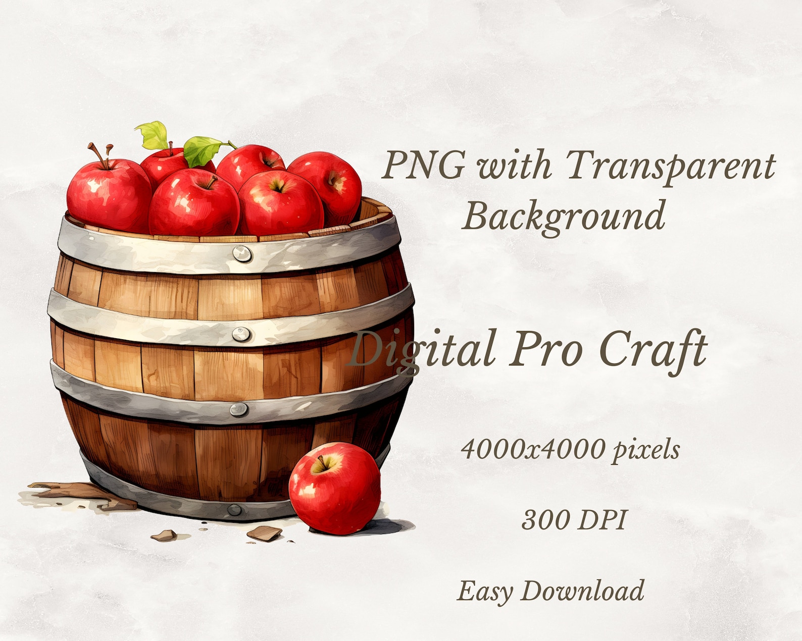 Apple Clipart Bundle 33 PNG Red Watercolor Apple Clipart - Etsy