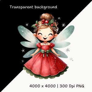 Fairy Christmas Clipart Set, Magical Winter Digital Art, Festive Fairy ...