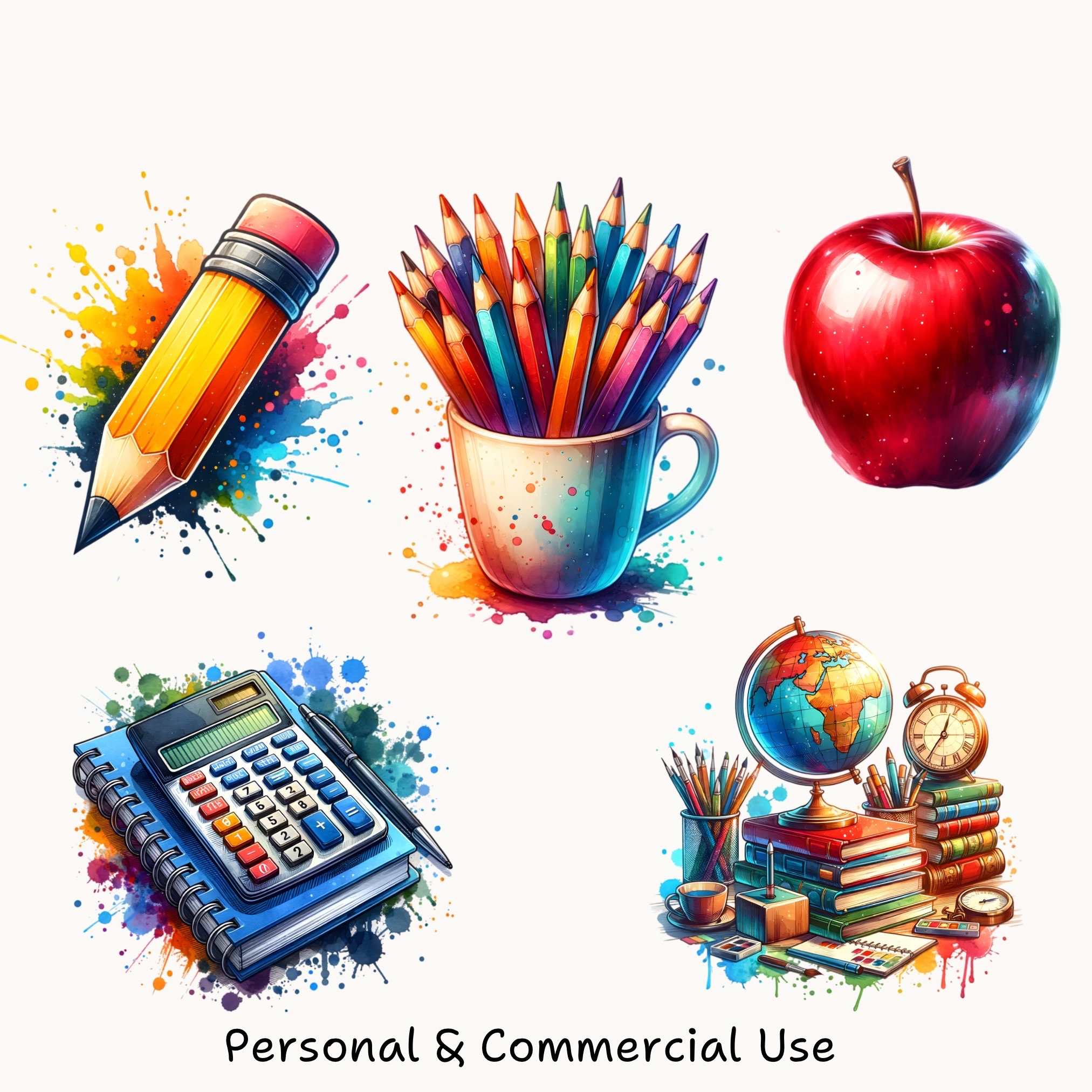 Watercolor Back to School PNG Clipart – High Quality Transparent ...