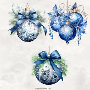 14 Blue Christmas Clipart, High Quality Png, Digital Download - Card ...