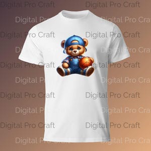 Basketball Teddy Bear Clipart Bundle, Nursery Graphics, Basketball ...