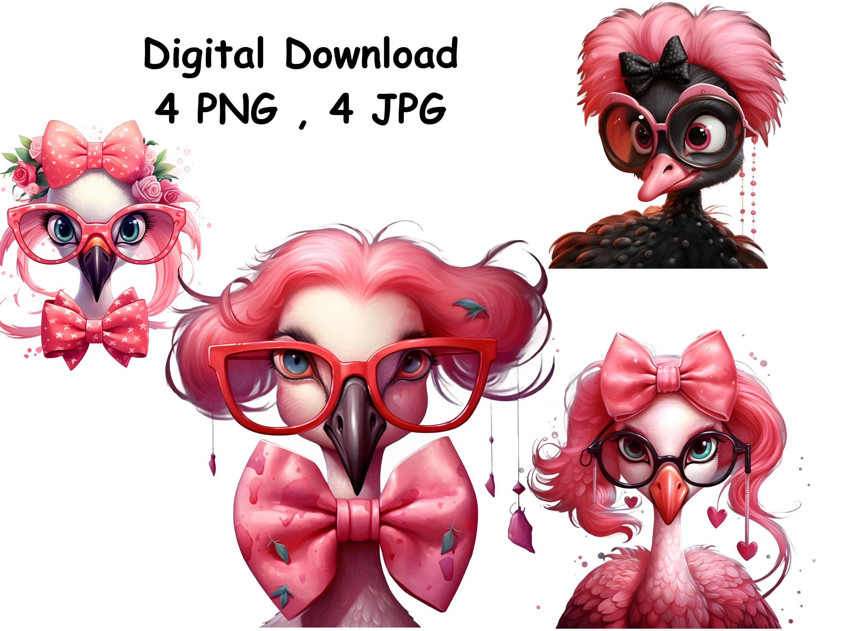 Funny Flamingo PNG, Cute Flamingo Sublimation, Flamingo Wearing ...