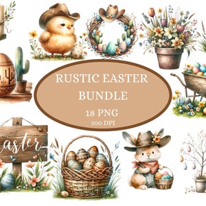 Rustic Western Easter Clipart PNG, Easter Basket Clipart Png,boho ...