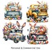 Easter Bunny Truck Digital Clipart, Vintage Pickup, Easter Eggs, Spring ...