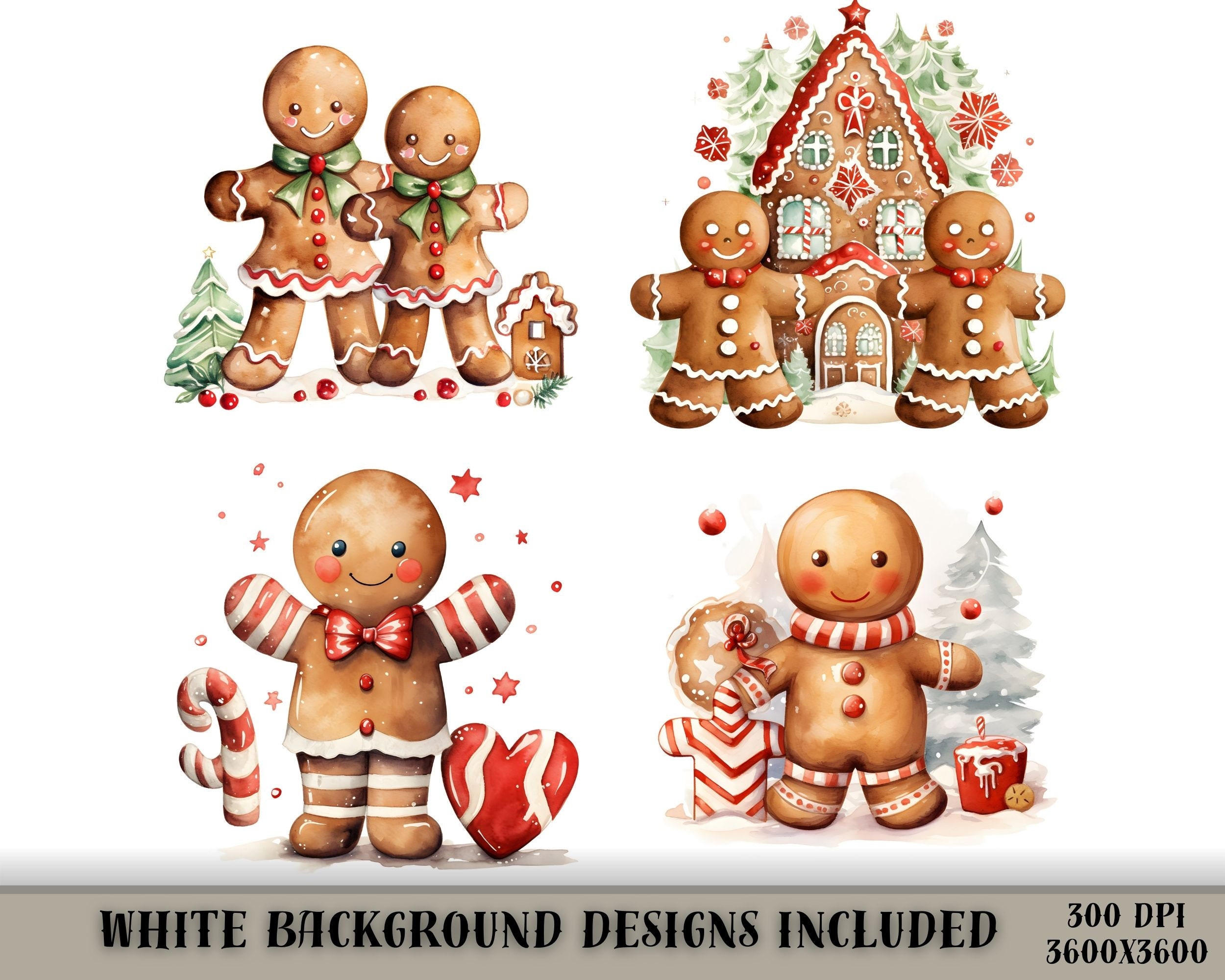 16 Gingerbread Man Clipart, Set1, High Quality Jpgs,digital Download ...