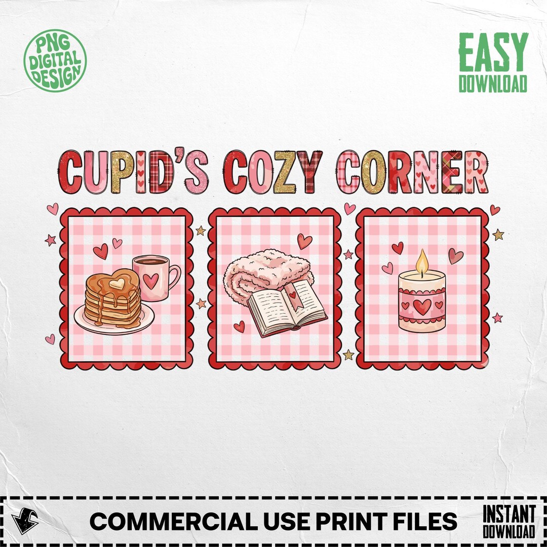 Valentine Day PNG, Cupid Cozy Corner Clipart, Sublimation PNG, Love ...