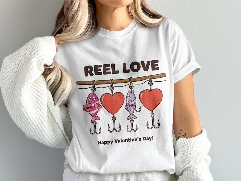 Reel Love Valentines Day Sublimation PNG, Fishing Valentine Design ...