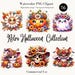 Watercolor Retro Halloween Collection Clipart – 16 PNG Halloween ...