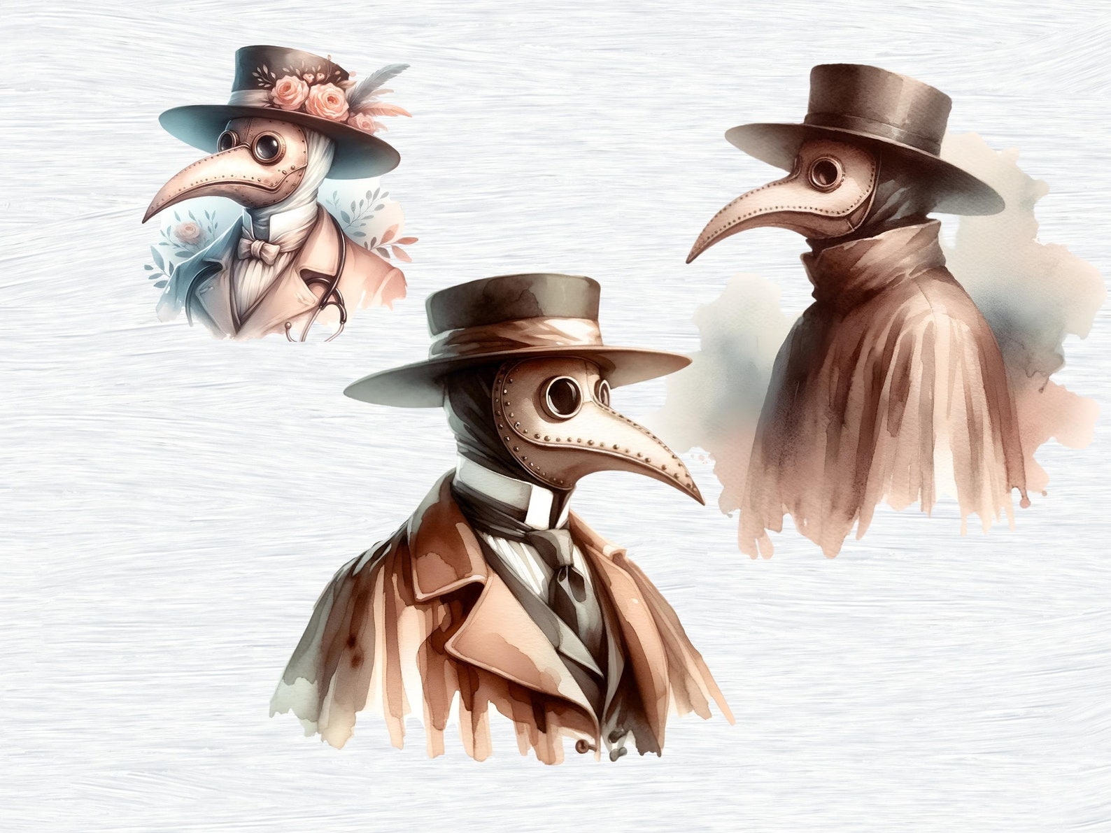Plague Doctor Clipart Plague Doctor PNG Watercolor Doctor - Etsy
