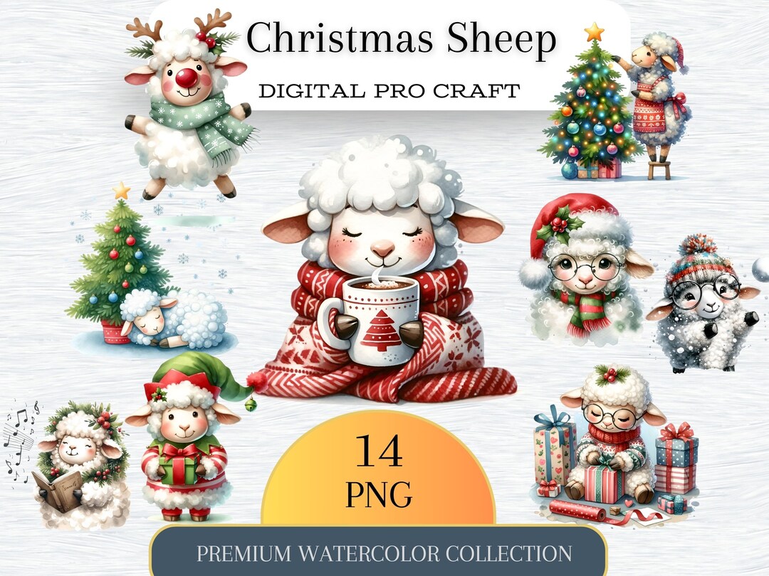Sheep Christmas Light PNG, Farm Christmas Png, Farm Animal PNG, Sheep ...