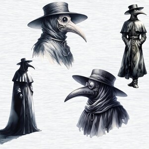 Plague Doctor Clipart, Plague Doctor PNG, Watercolor Doctor, Fantasy ...