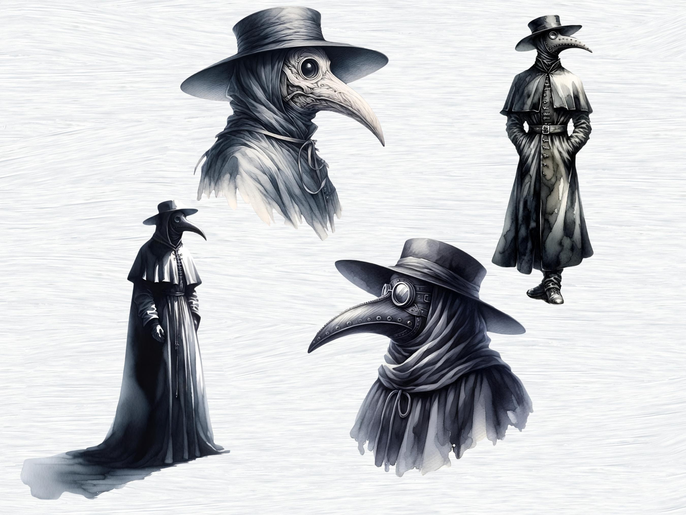 Plague Doctor Clipart Plague Doctor PNG Watercolor Doctor - Etsy