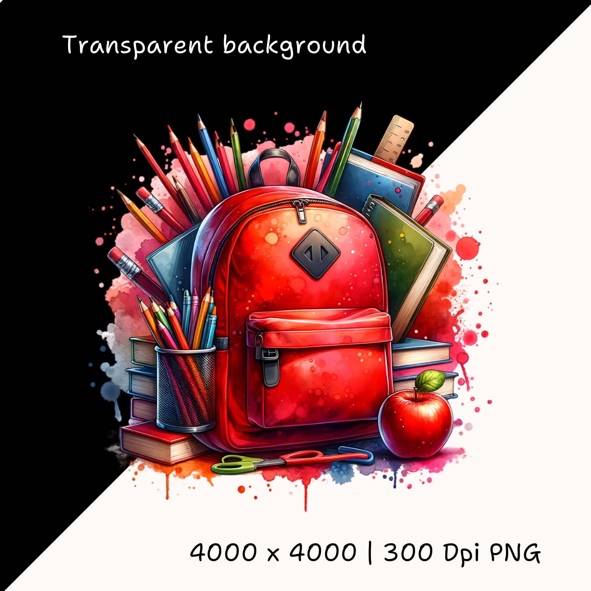 Watercolor Back to School PNG Clipart – High Quality Transparent ...