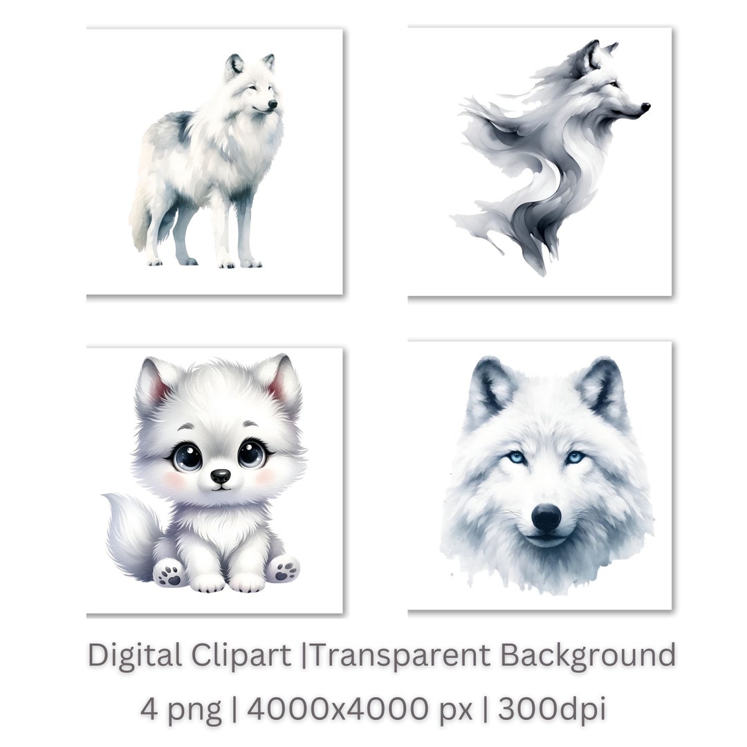 Arctic Wolf Clipart PNG High Quality Wall Art Paper Craft Apparel Junk ...