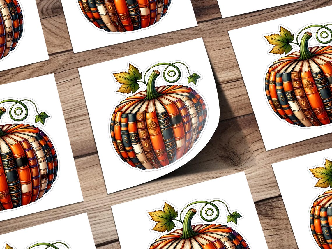 Book Pumpkin Clipart Png, Fall Sublimation Design, Halloween Design ...
