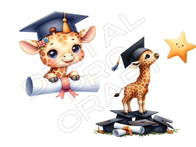 Giraffe Graduation Clipart, Giraffe Clipart, Graduation Clipart ...
