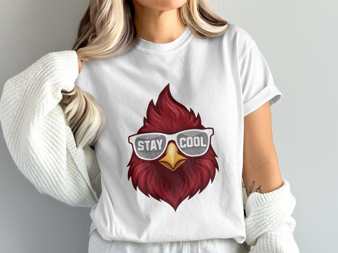 Cool Cardinal Clipart, Stay Cool Bird PNG, Trendy Animal Art, Summer ...