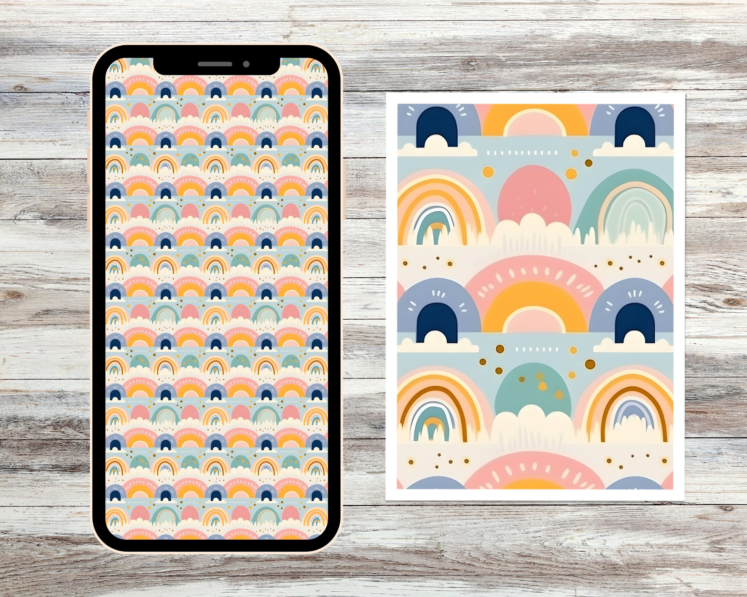 Cute Boho Rainbow : 12 Seamless Digital Papers for - Etsy