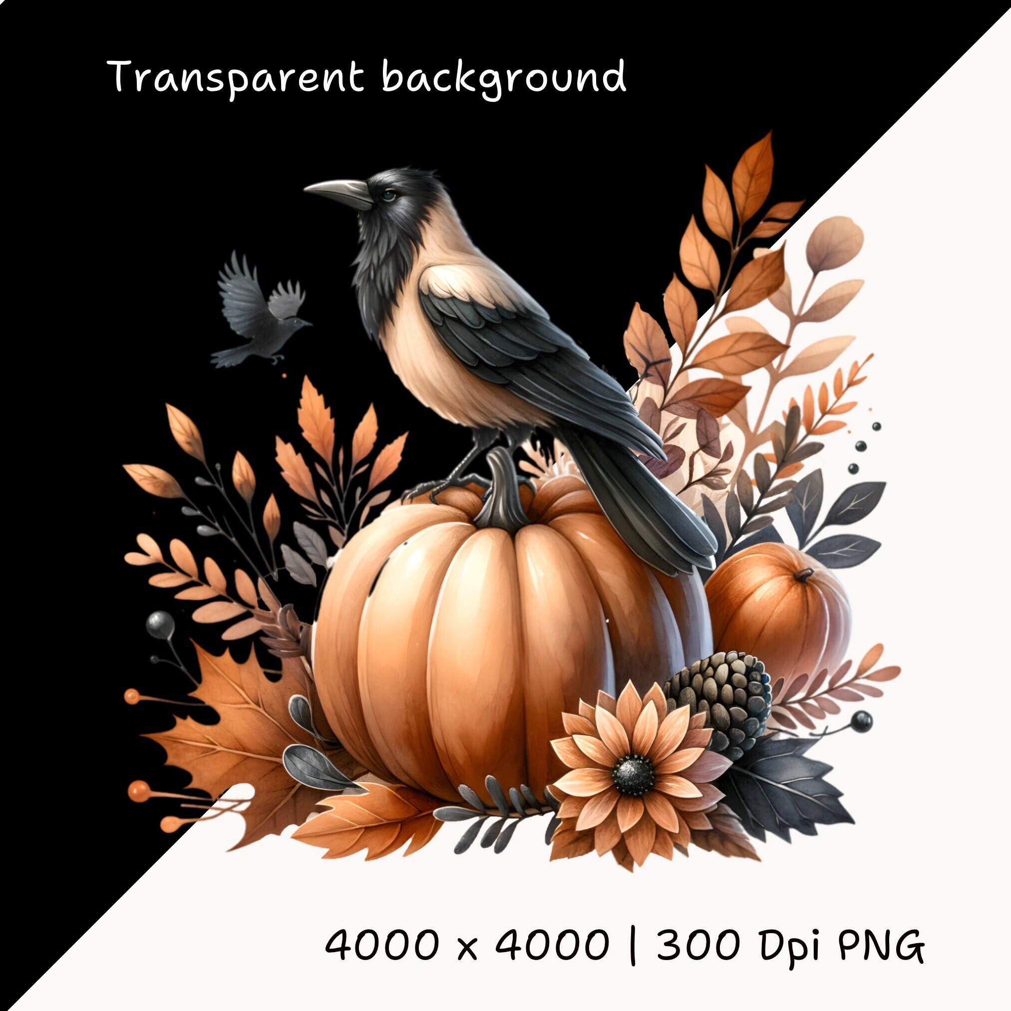 Fall Pumpkin Watercolor Clipart – Autumn Coffee PNG Bundle, Harvest ...