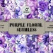 Purple Floral Digital Paper SEAMLESS Purple Watercolor Flower Patterns ...