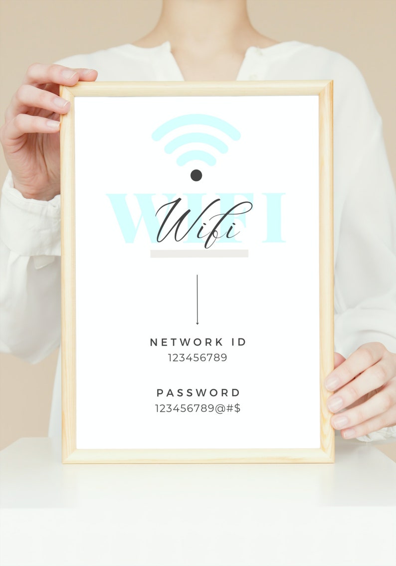 Digital Wifi Password Sign Template , Editable Wifi Sign, Airbnb Guest ...
