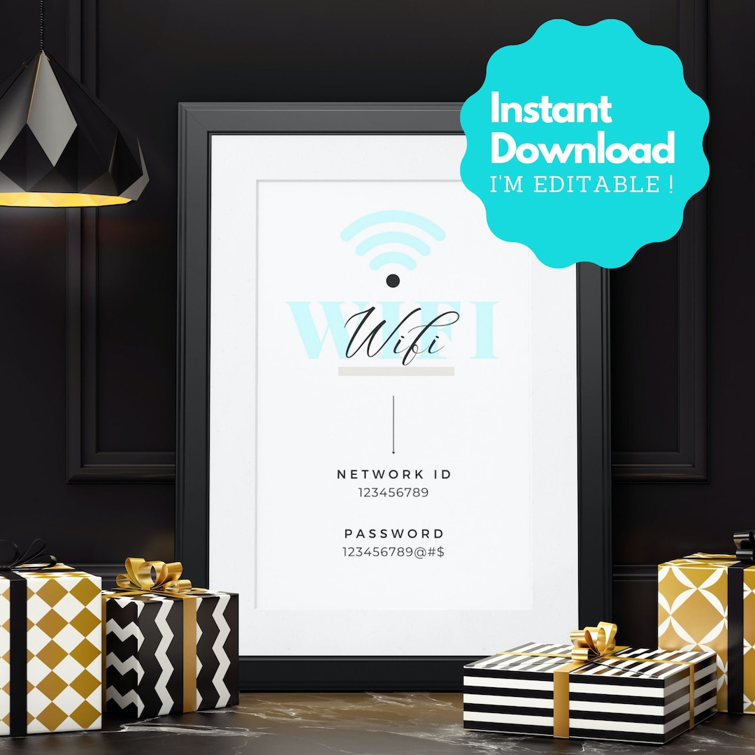 Digital Wifi Password Sign Template , Editable Wifi Sign, Airbnb Guest ...