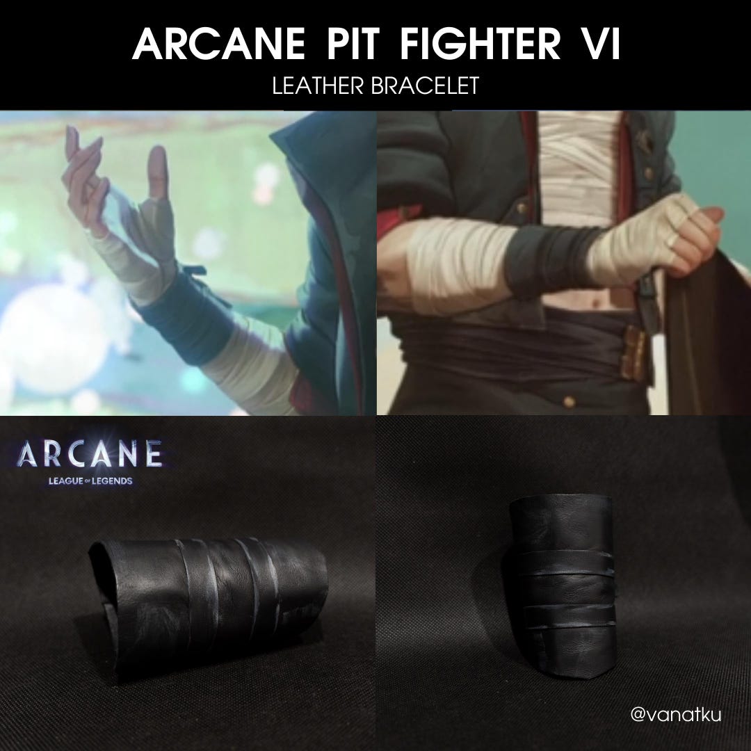 Vi Arcane 2 Pit Fighter Enforcer Piltover Lederarmband Prop Cosplay ...