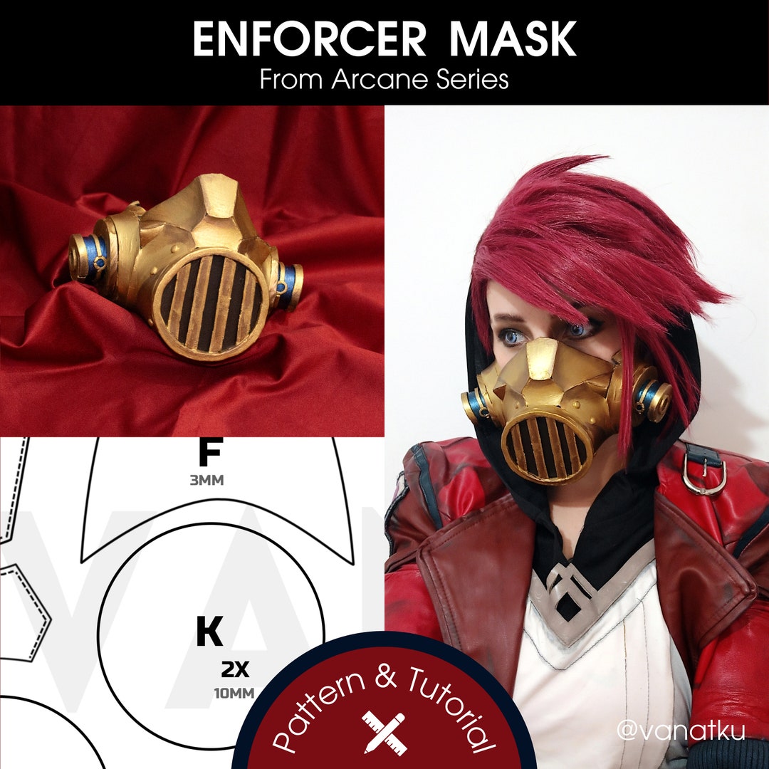 Tutorial & Pattern - Enforcer Mask From Arcane Vi Jinx Inspired League ...