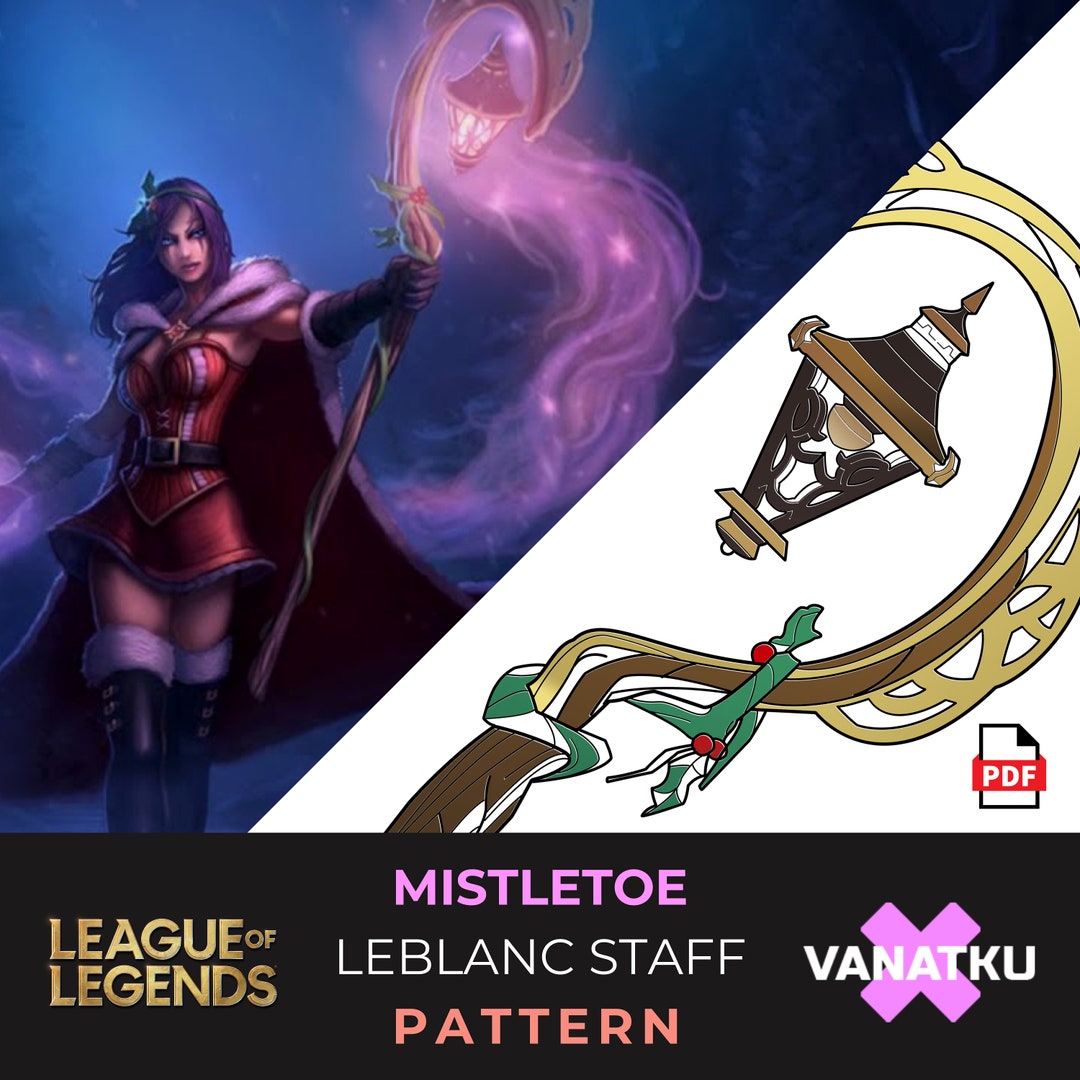 Mistletoe Leblanc Staff League of Legends Wand Rod Christmas Cosplay ...