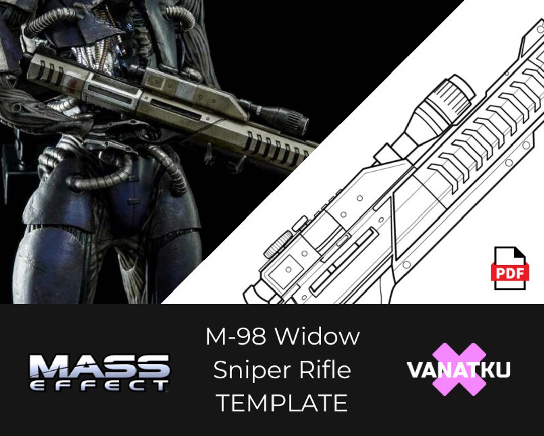 M-98 Widow Mass Effect Sniper Rifle Gun Game Space Weapon Pattern ...
