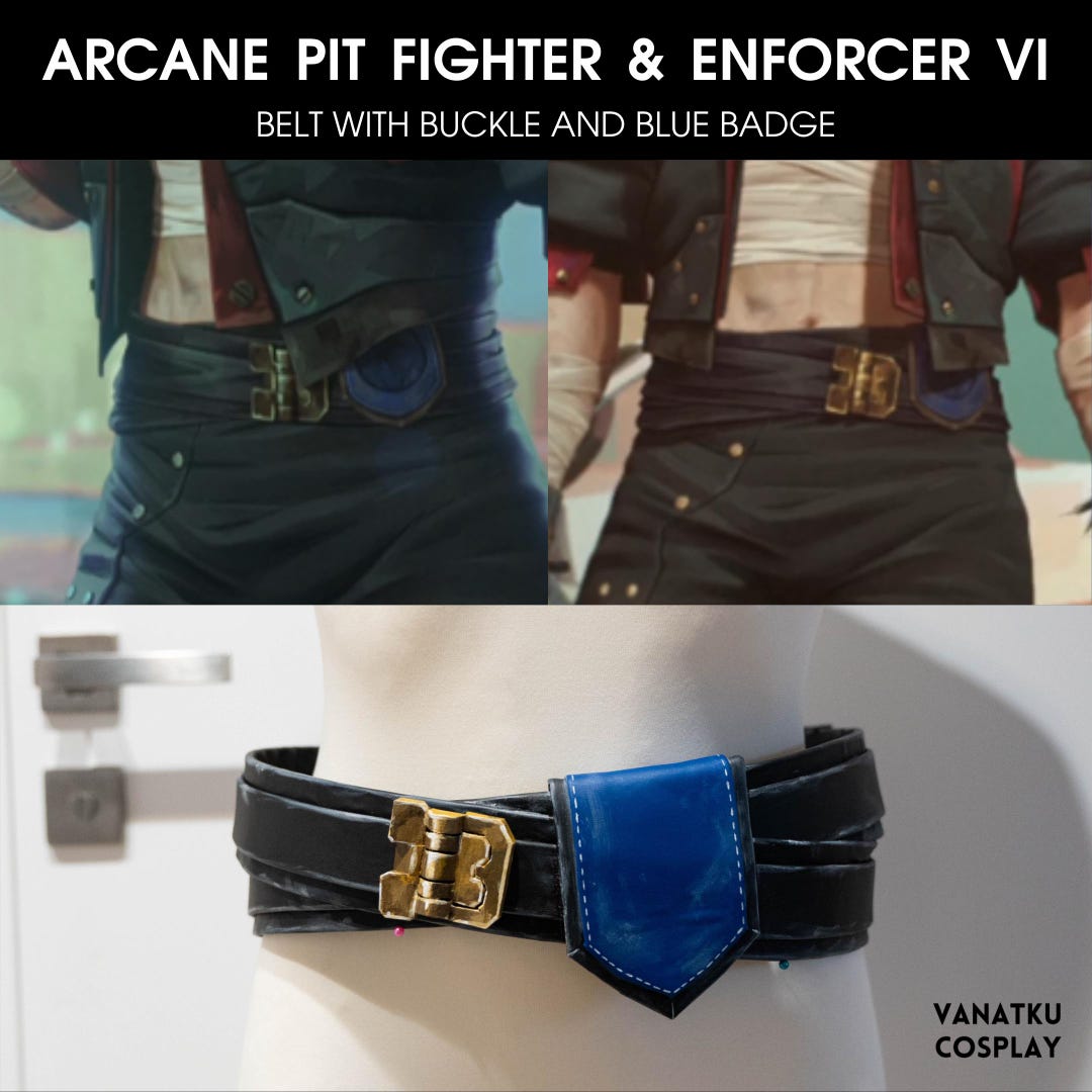 Vi Arcane 2 Pit Fighter Enforcer Piltover Belt Buckle Badge Prop ...