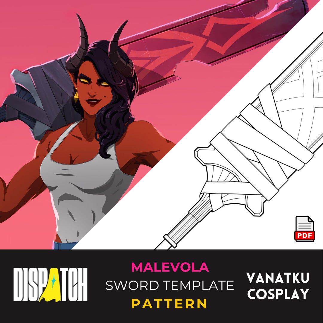 Dispatch Malevola Demon Gibb Sword Weapon Prop Cosplay Game Pattern ...