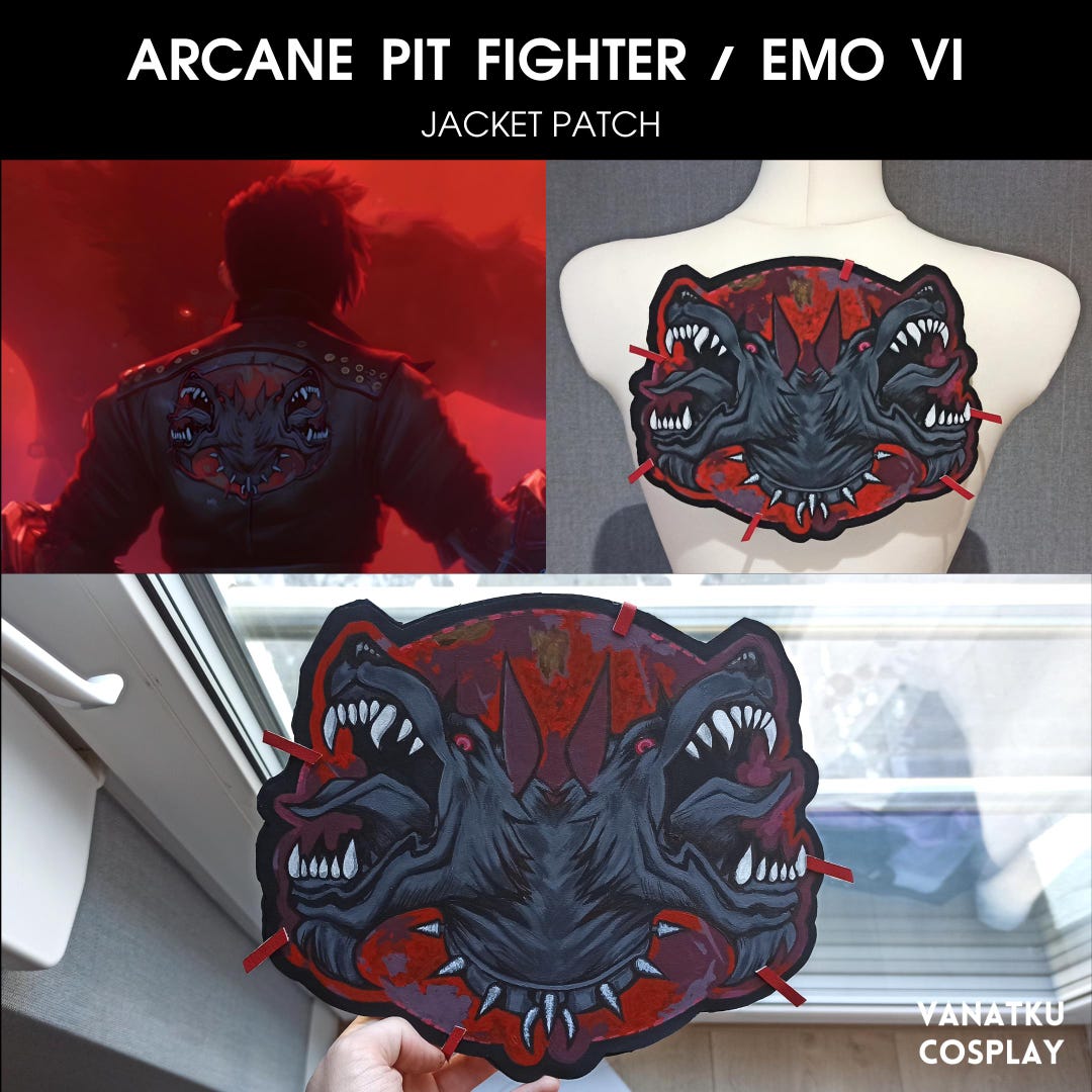 Jacket Patch Pit Fighter/emo Vi Arcane 2 Cosplay Inspired League of ...