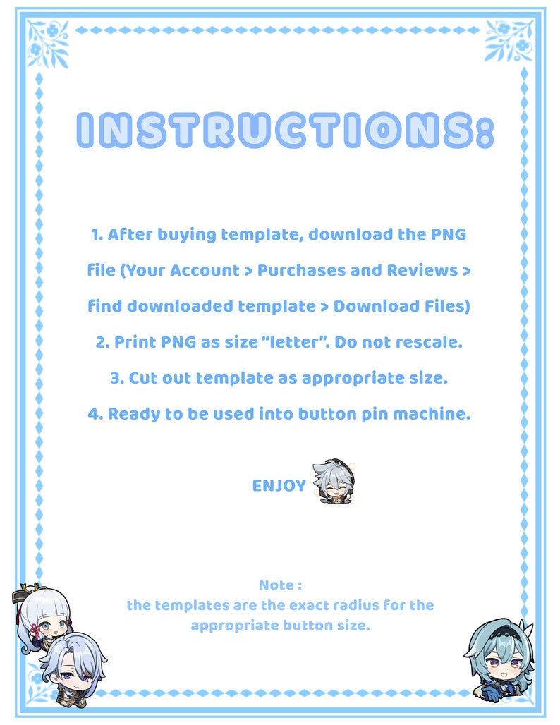 Genshin Impact Lyney Sticker Button Pin Template 1.25 - Etsy